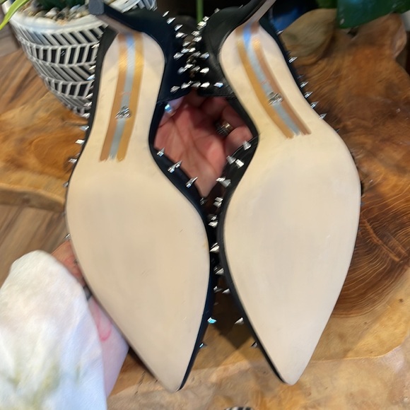 Sam Edelman | Shoes | Sam Edelman Black Leather Spiked Studded Heels ...